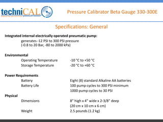 Pressure calibrator-beta gauge-330-300e | PDF
