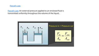 pressure and pascals law, matimatical calcultions | PPTX