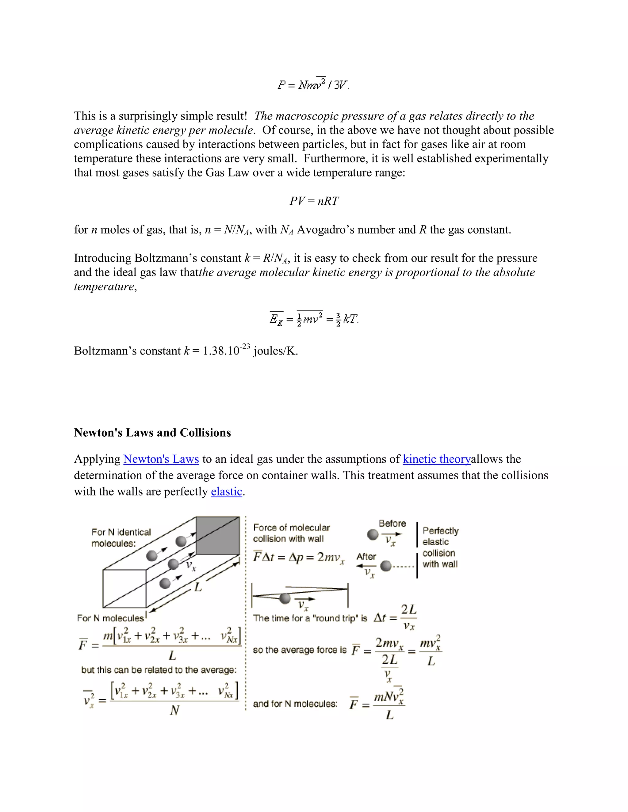 Pressure and kinetic energy of particles | DOCX | Chemistry | Science