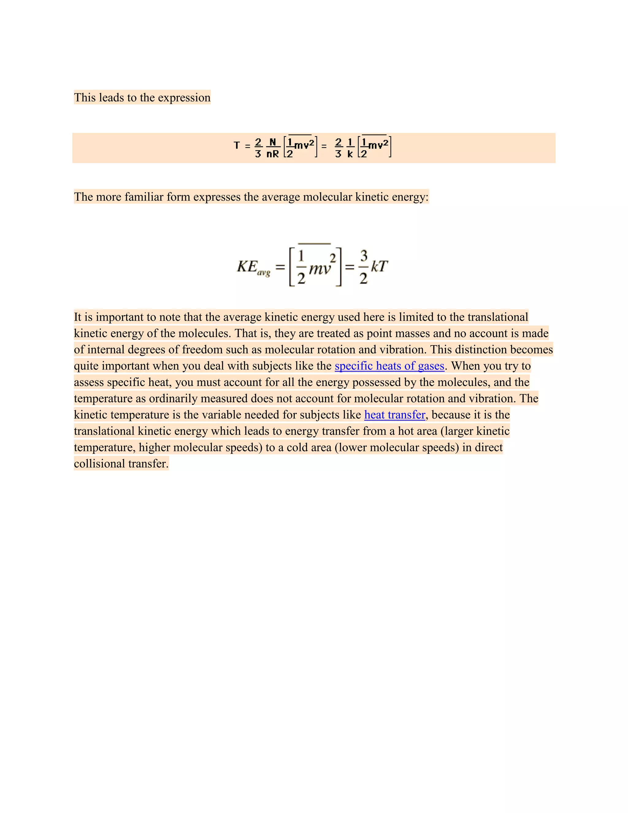 Pressure and kinetic energy of particles | DOCX | Chemistry | Science