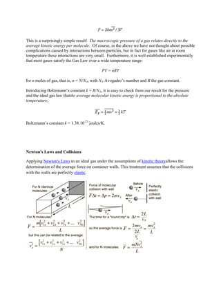Pressure and kinetic energy of particles | DOCX | Chemistry | Science