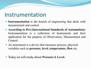 Pressure and level ppt by MMS | PPTX