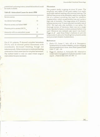 PPH, Pressure Balloon Therapy in Uncontrolled Obstetrical Hemorrhage | PDF