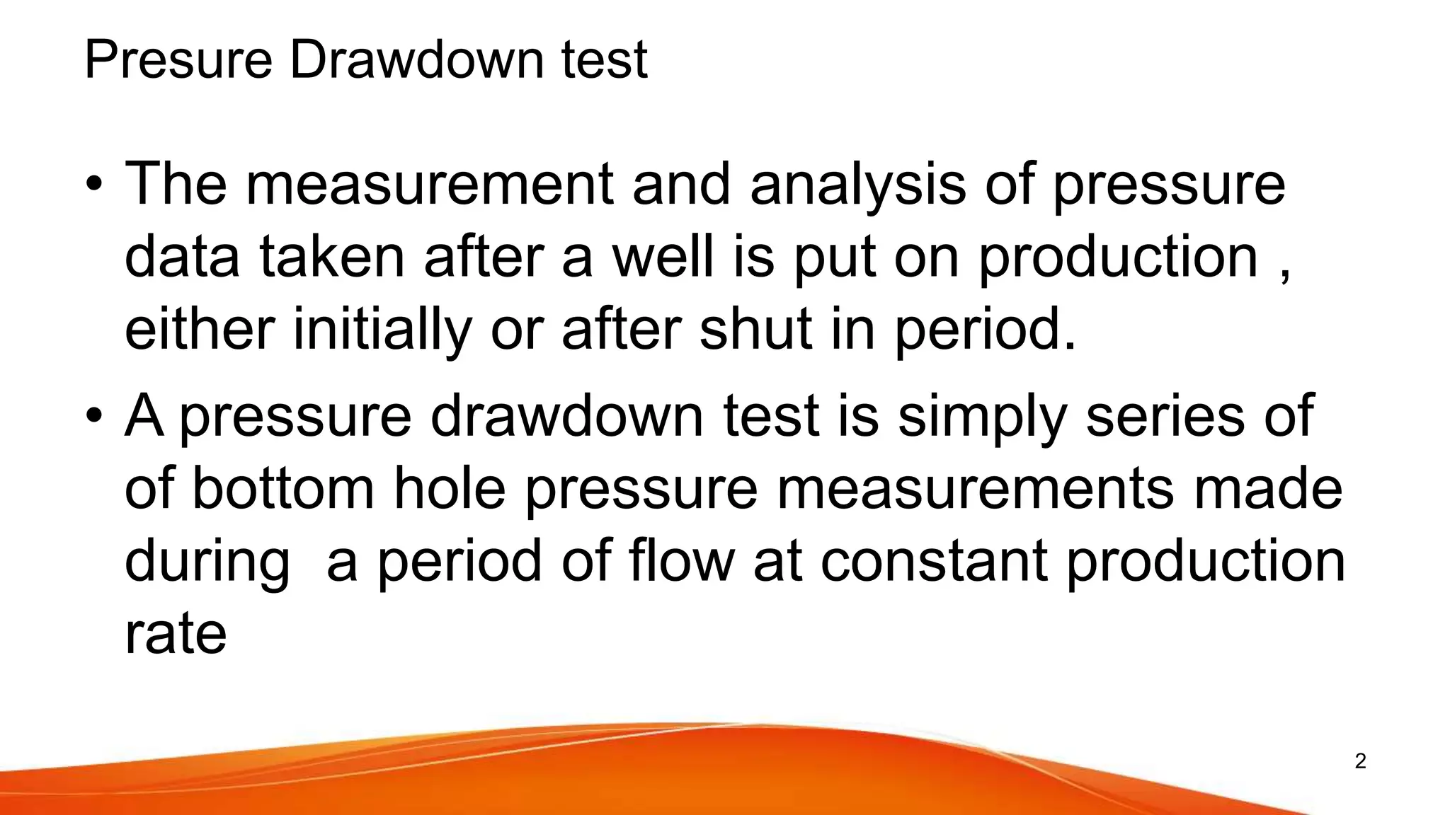 Pressure draw down test . | PPTX | Physics | Science