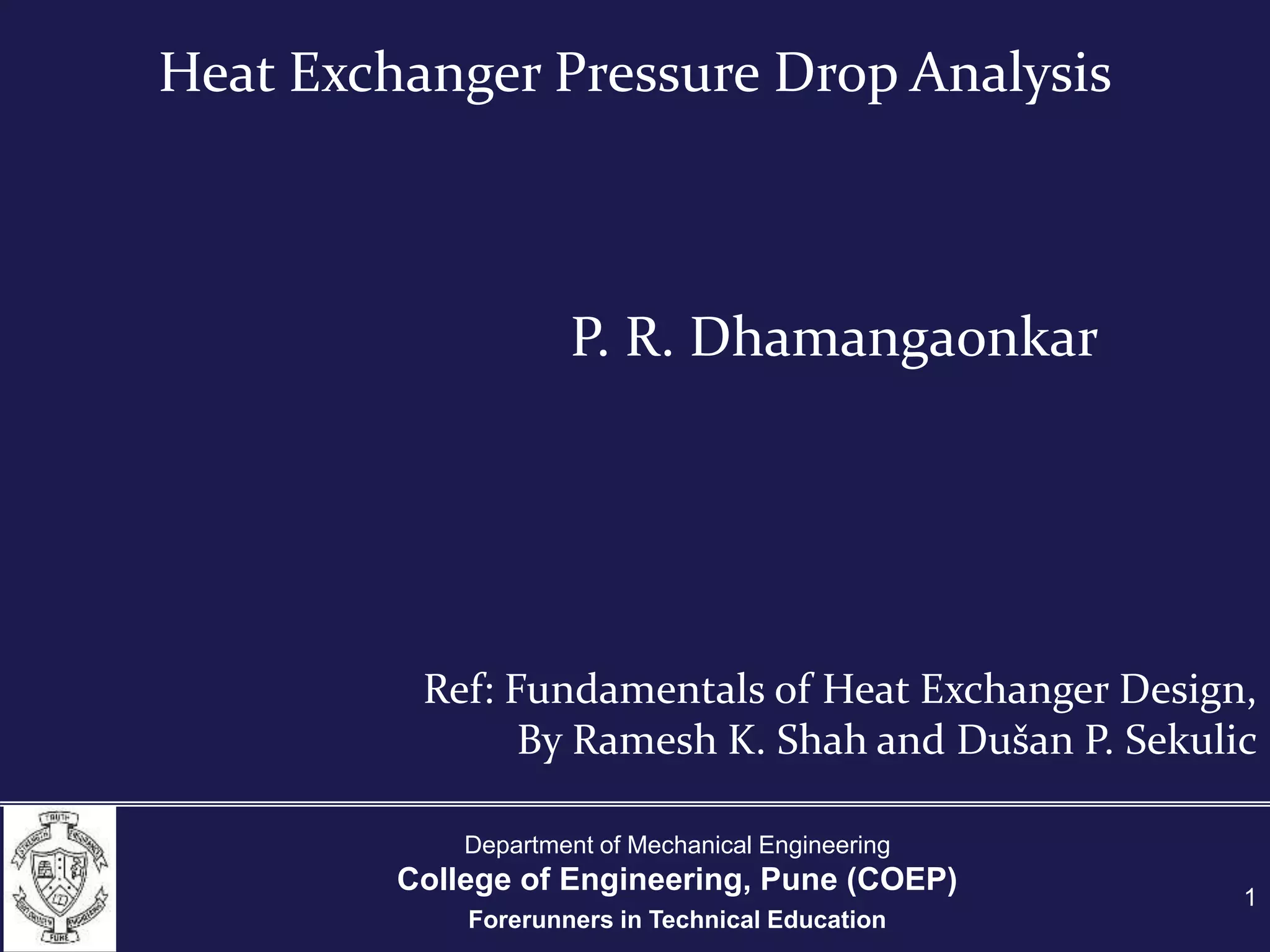 Pressure drop calculations | PPTX