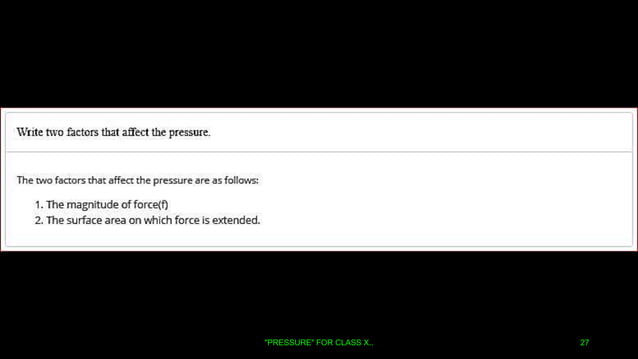 "PRESSURE" NEB 10th.. | PPTX | Physics | Science