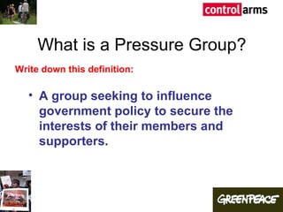 Pressure groups lesson 2 or 3 | PPT