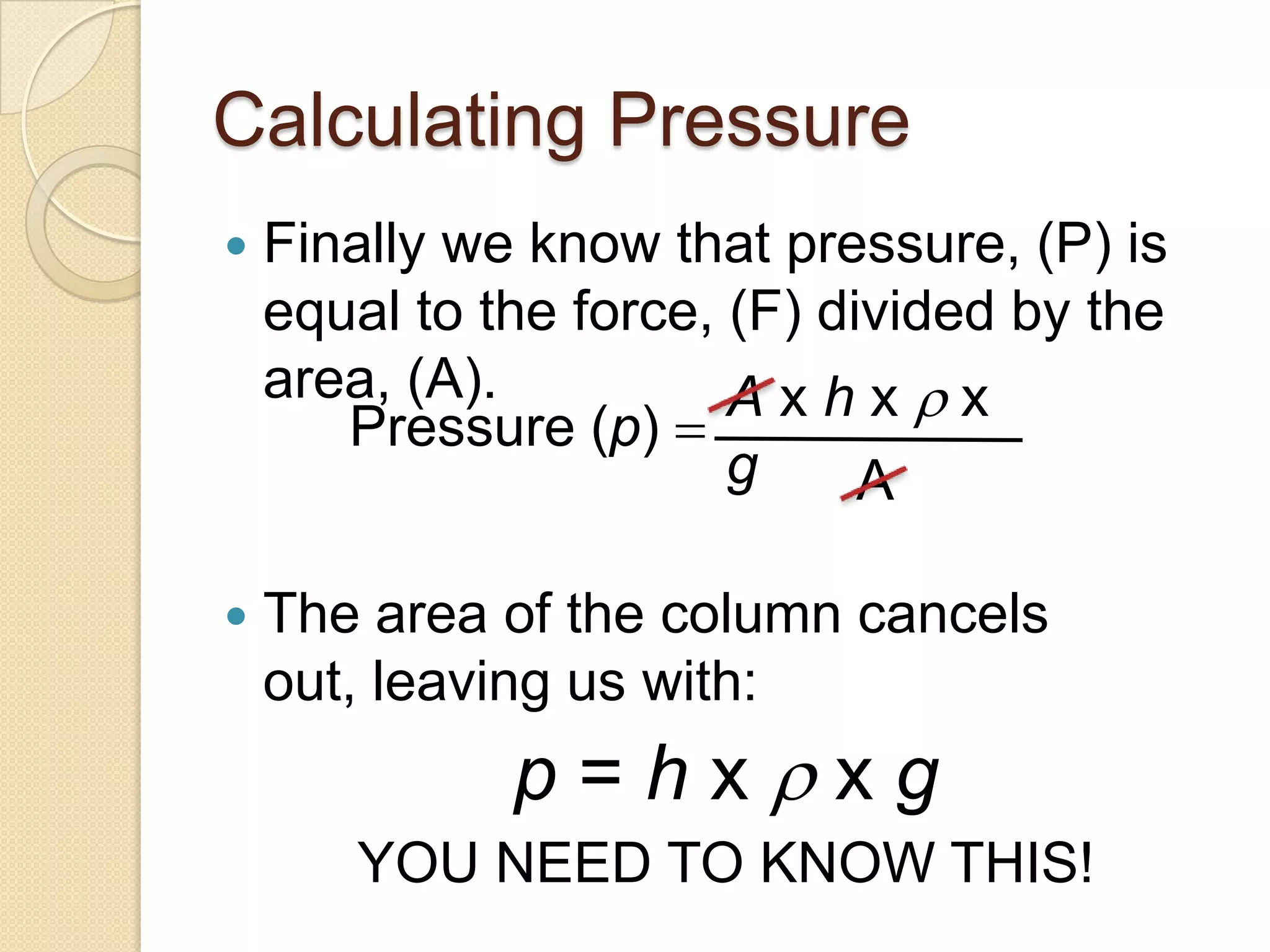 Pressure in fluids | PPTX