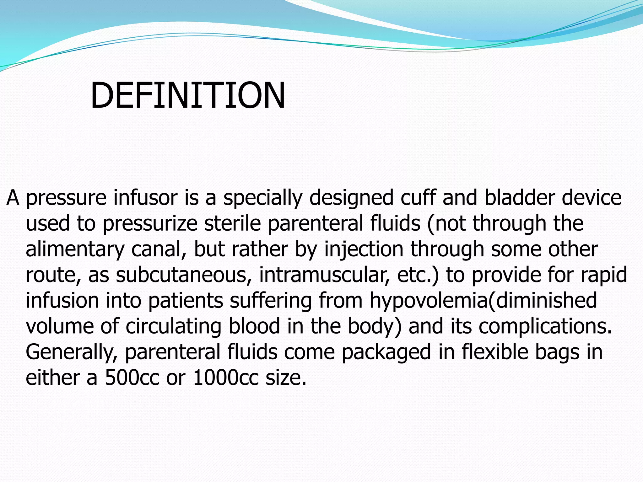 Pressure infusor bag | PPTX