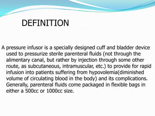 Pressure infusor bag | PPTX