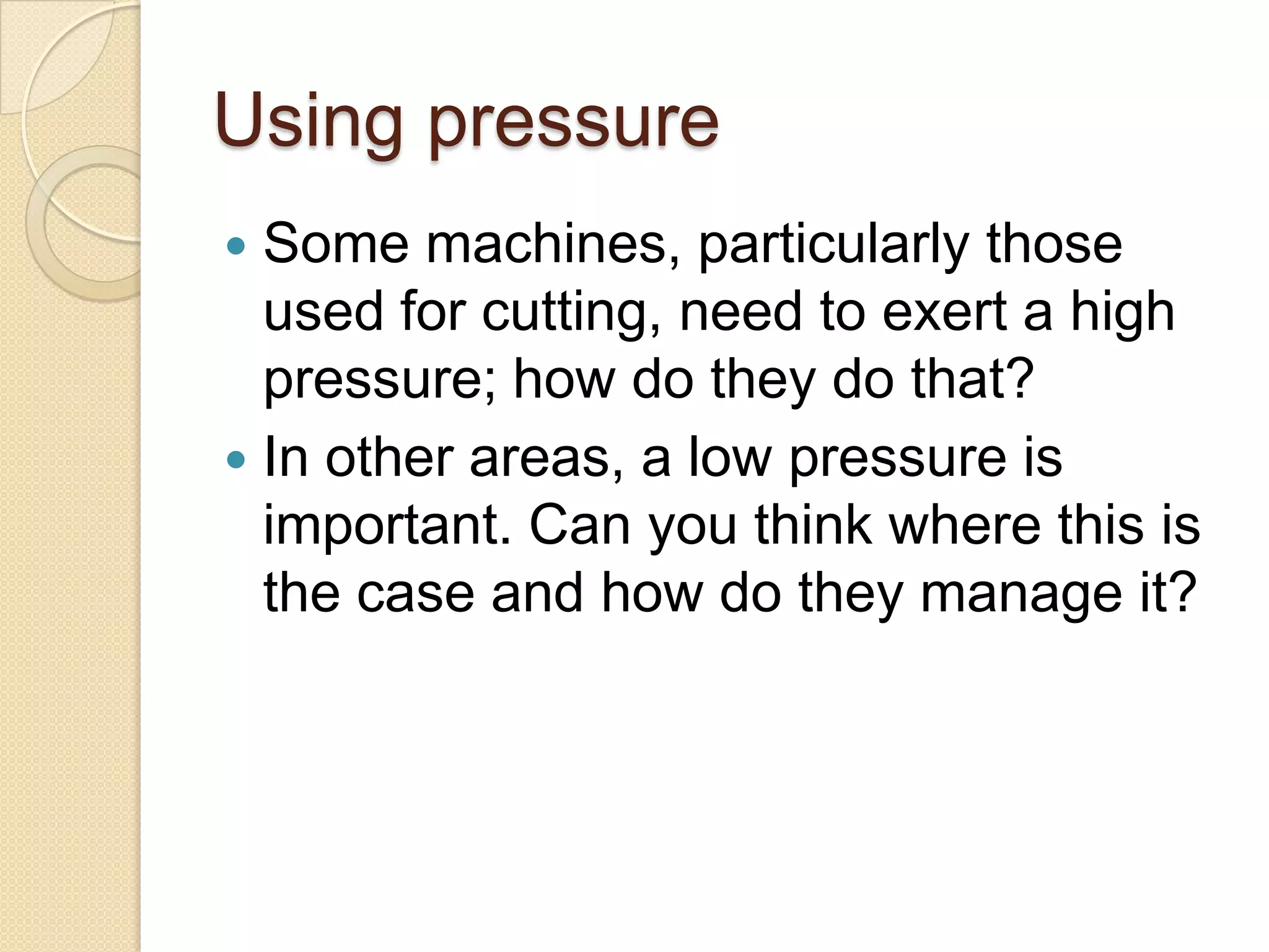 Pressure in solids | PPTX