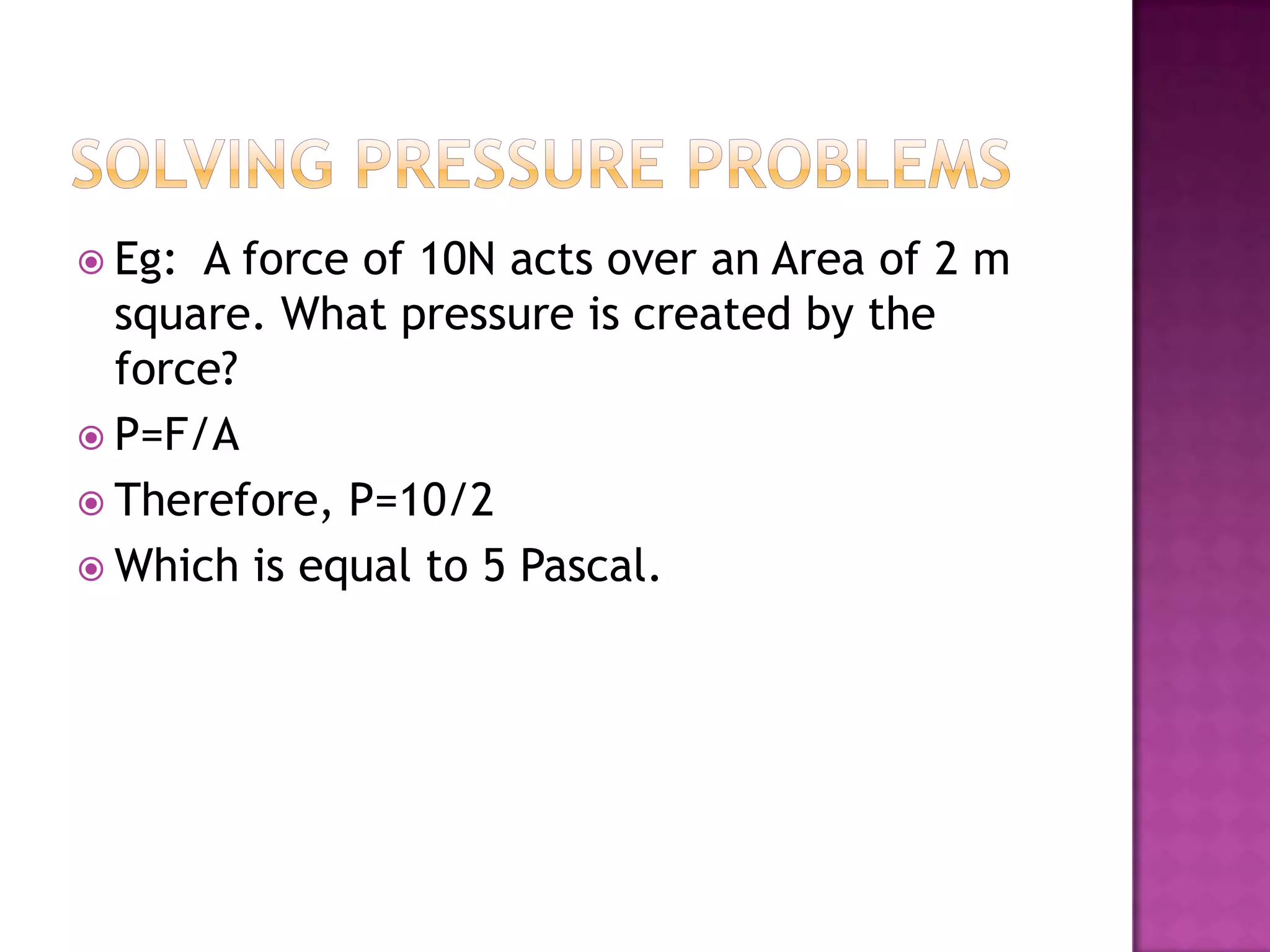 Pressure In Solids | PPTX