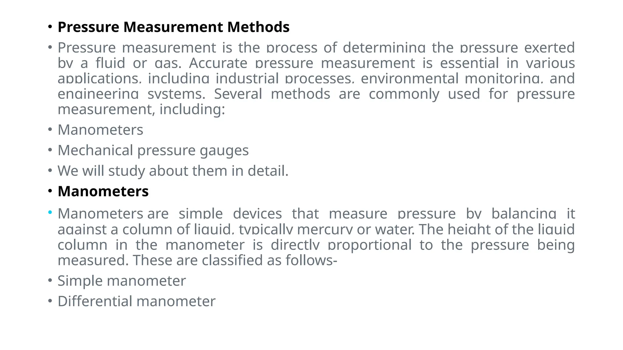 Pressure measurement includes measuring instruments for pressure .pptx