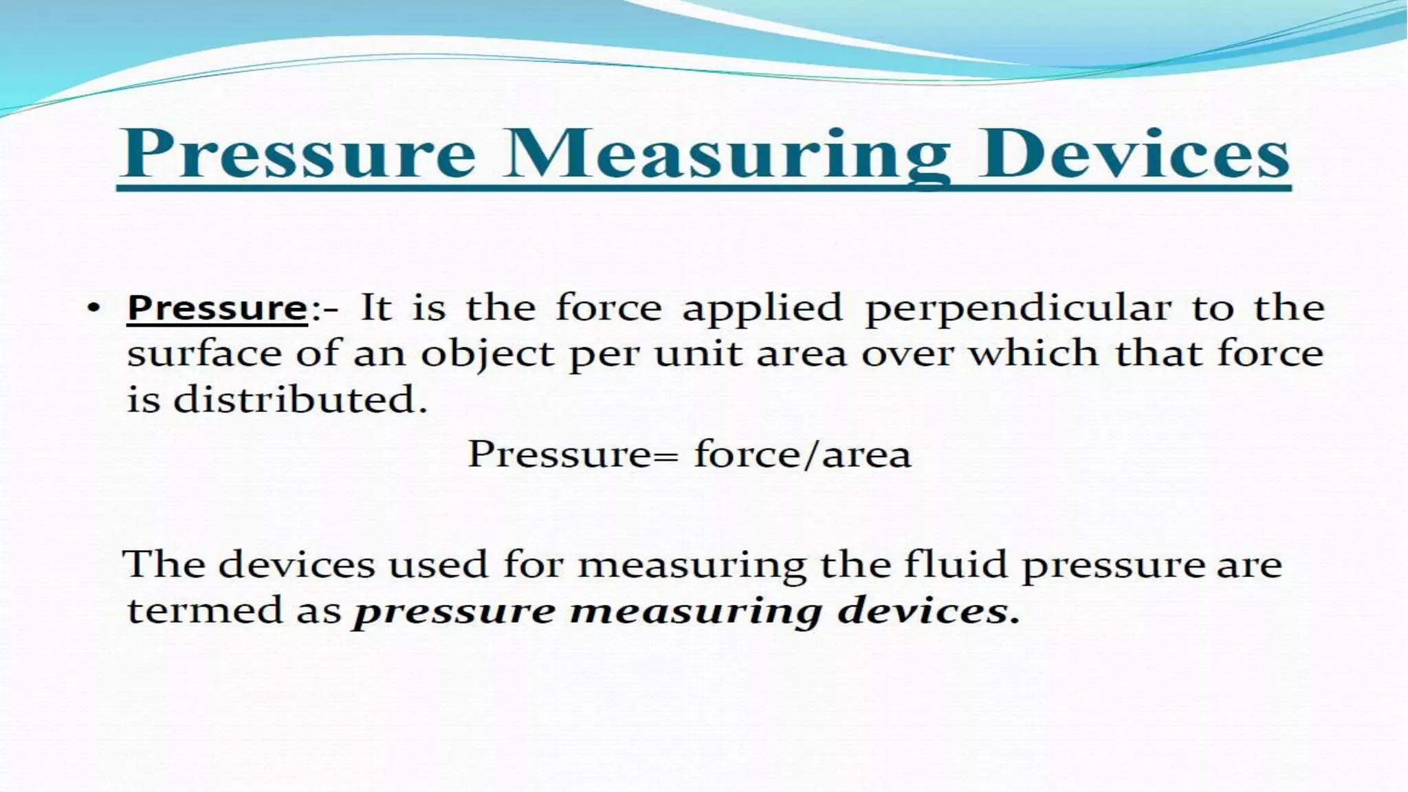 Pressure Measurement Devices MMM | PPTX