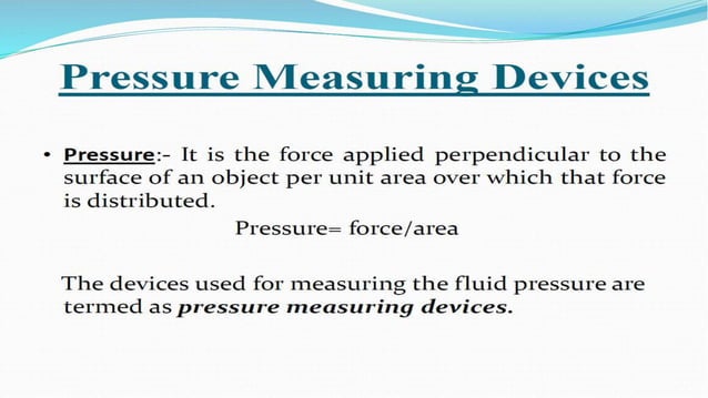 Pressure Measurement Devices MMM | PPT