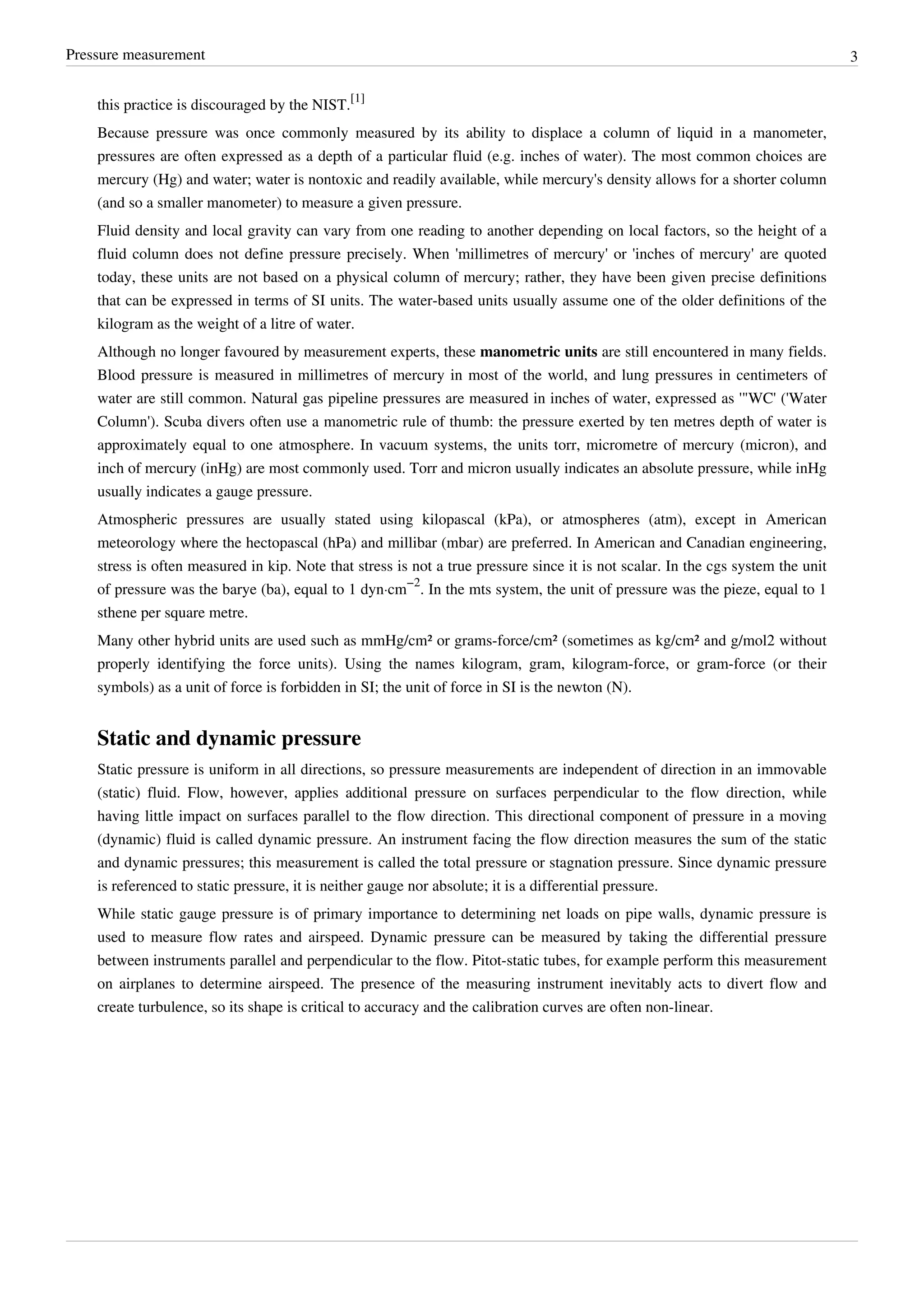 Pressure measurement | PDF