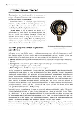 Pressure measurement | PDF