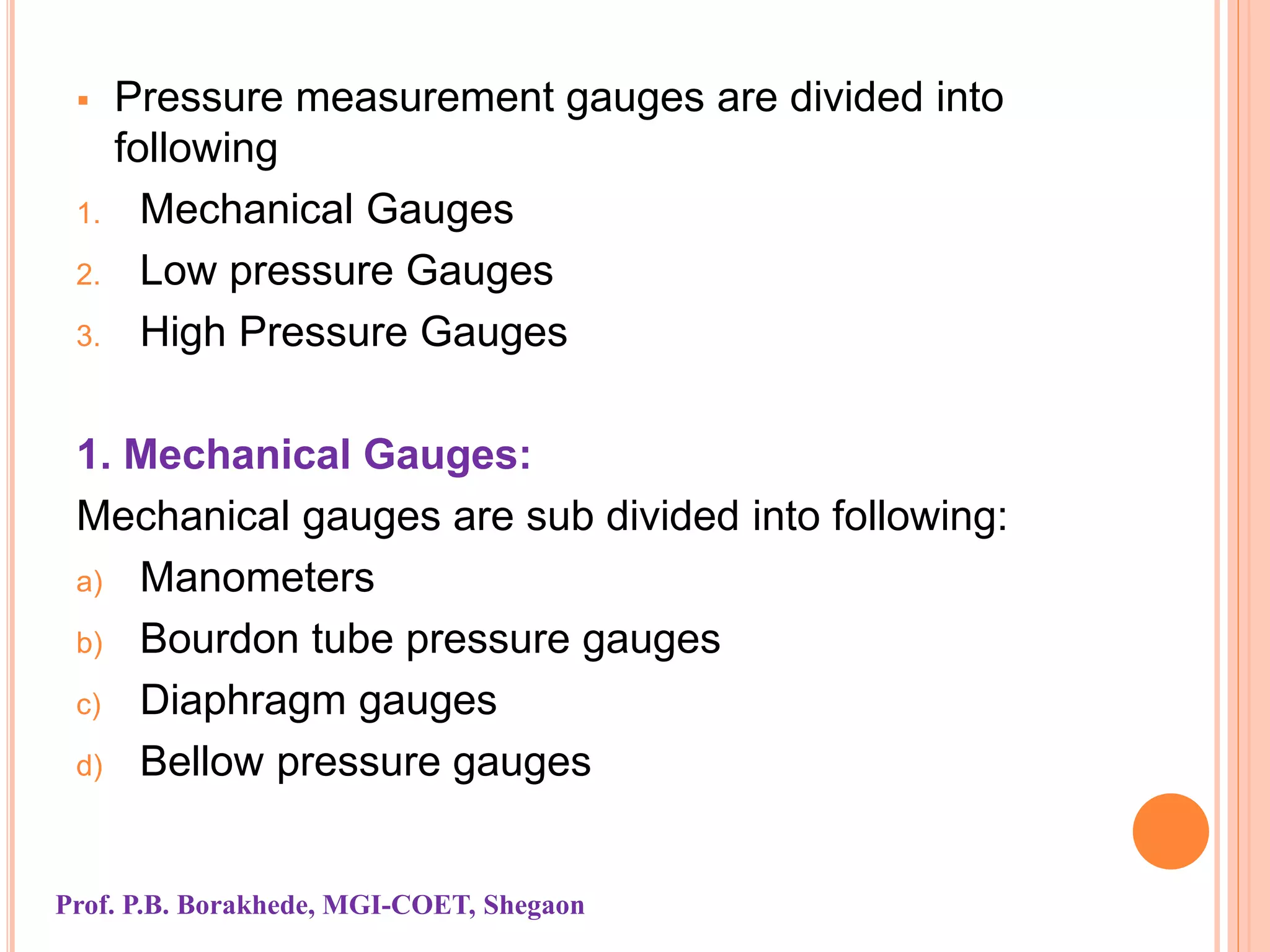 Pressure measurement gauges | PPSX