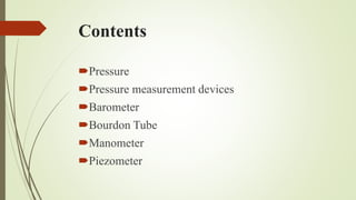 Pressure measuring devices presentation | PPTX