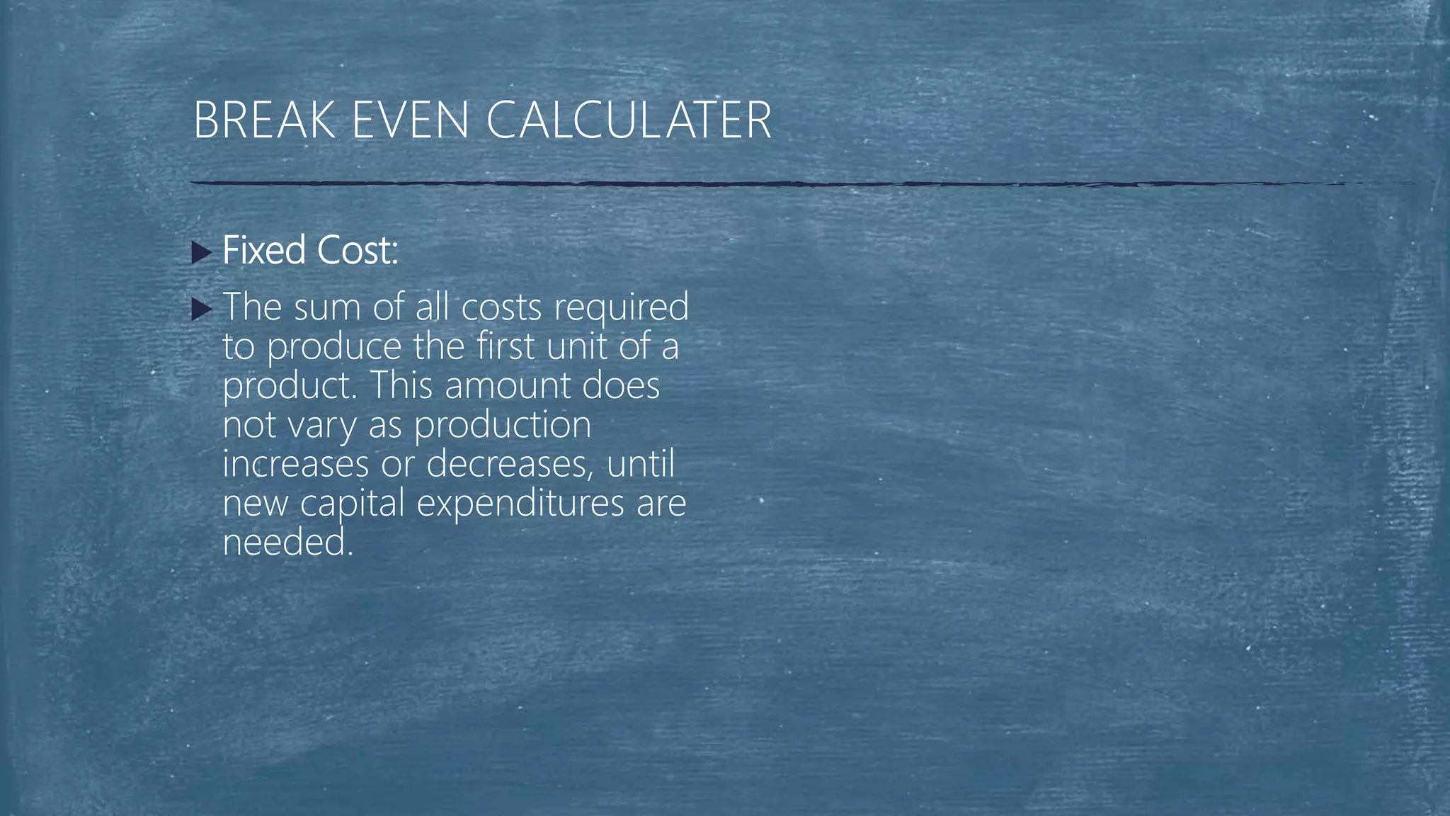 break even analysis | PPTX