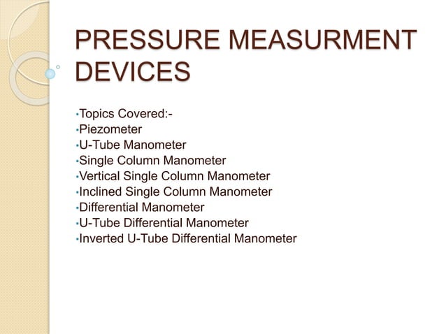Pressure measurment devices | PPT