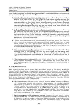 Pressure on loan officers in microfinance institutions an ethical ...