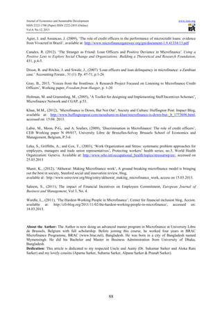 Pressure on loan officers in microfinance institutions an ethical ...