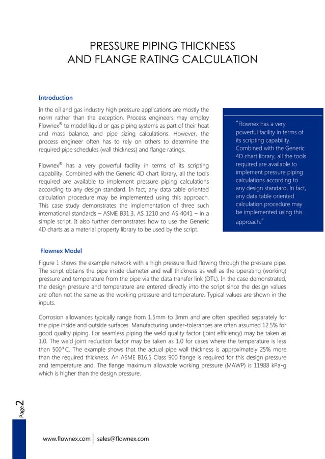 Pressure piping thickness and flange rating calculation 2 | PDF