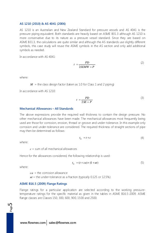 Pressure piping thickness and flange rating calculation 2