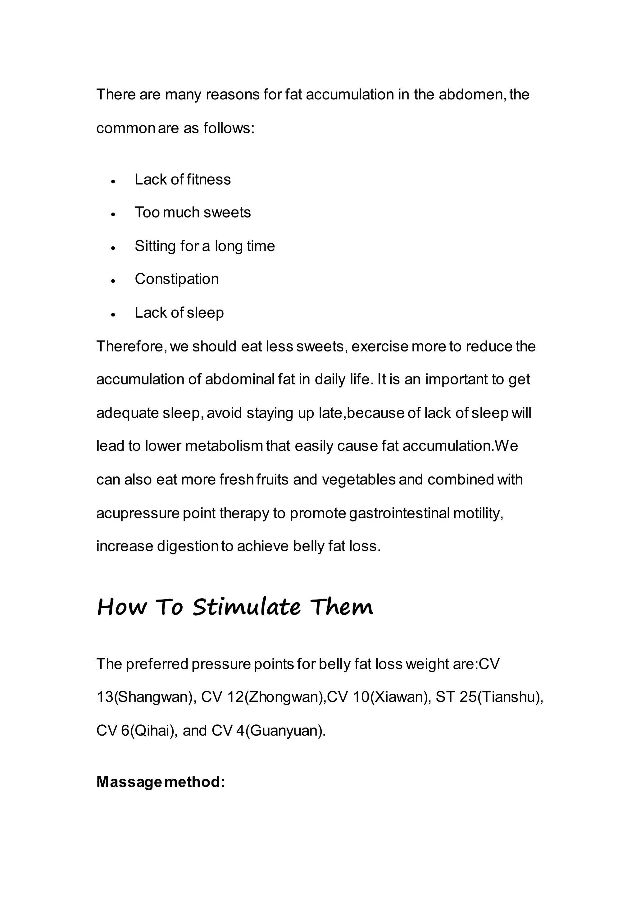 10 Pressure points for belly fat loss | DOC