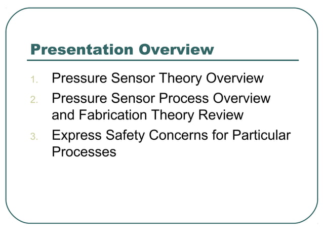 Pressure Sensor Lecture Ppt