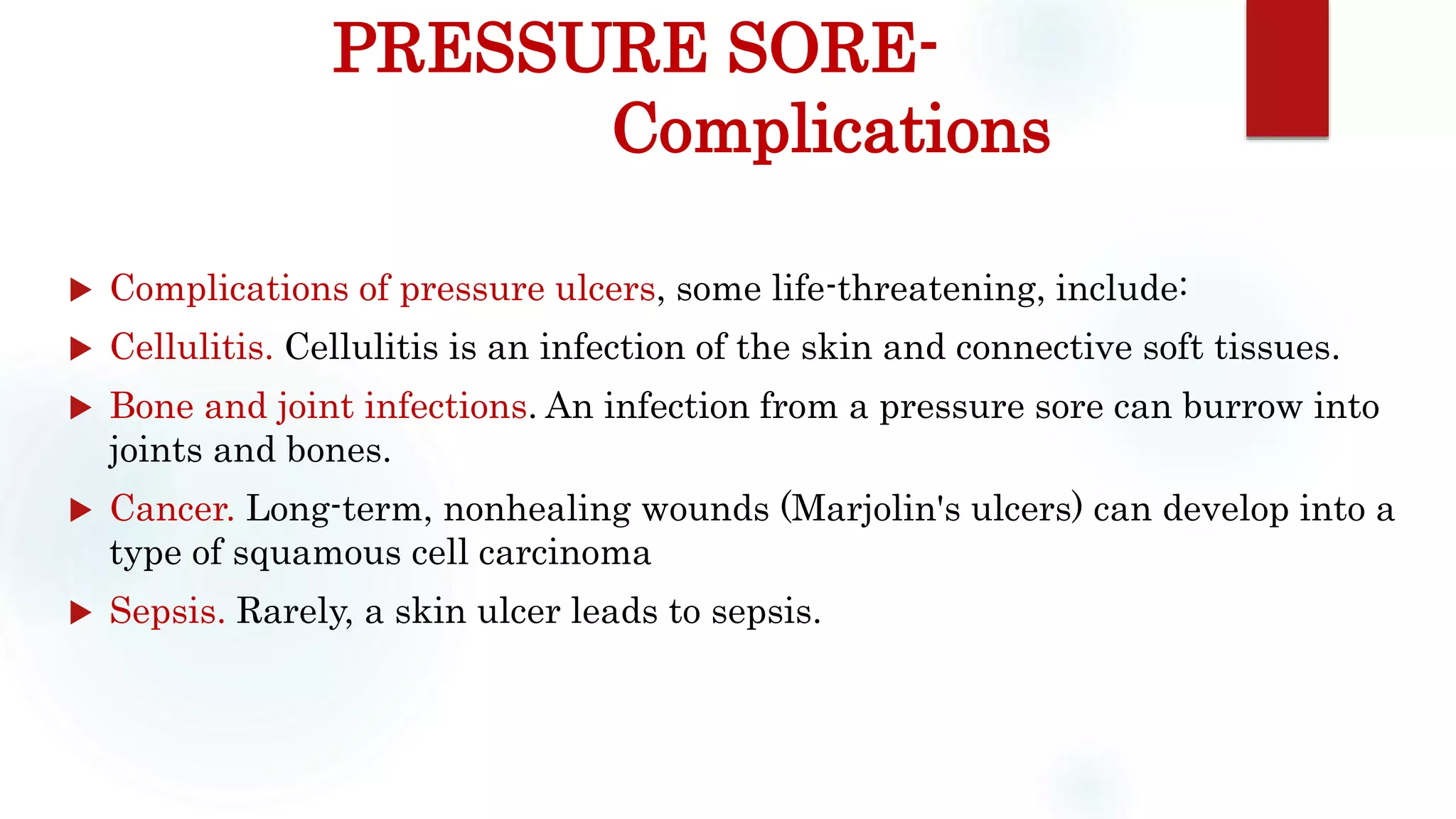 PRESSURE SORE/BED SORE/DECUBITUS ULCER | PPTX
