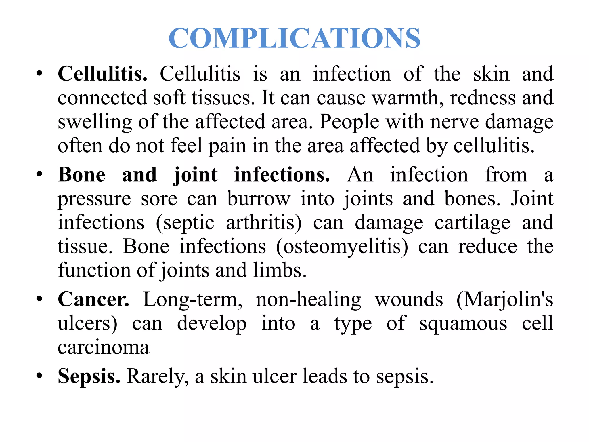 Pressure sore or bed sore or decubitus ulcer ppt | PPTX