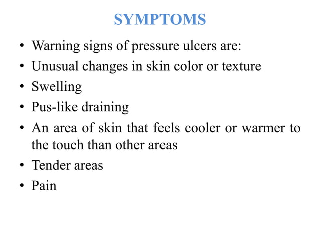 Pressure sore or bed sore or decubitus ulcer ppt | PPTX | Skin and ...