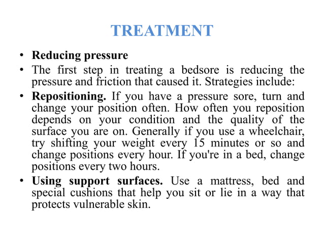 Pressure sore or bed sore or decubitus ulcer ppt | PPTX | Skin and ...