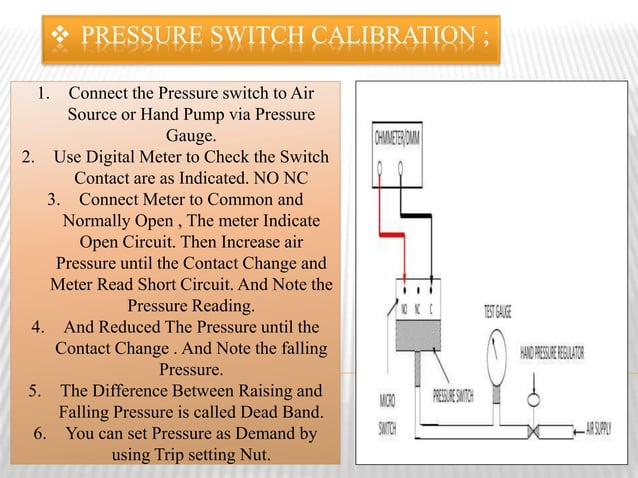 Pressure switch ; Calibration Of Pressure Switch | PPTX
