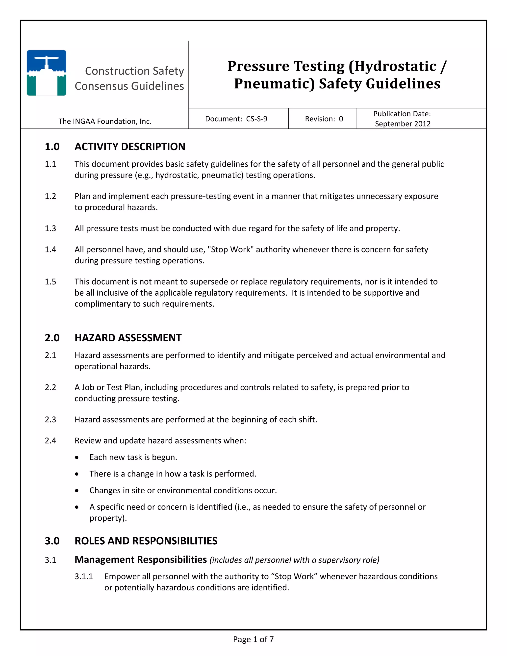 Pressure testing | PDF