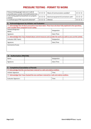 PRESSURE TESTING PERMIT Form # HSEQ - PTP Rev 2 -.docx