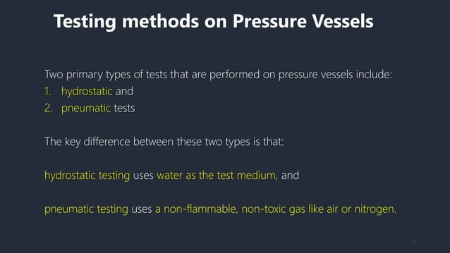 Pressure vessel, its types with different testing methods | PDF