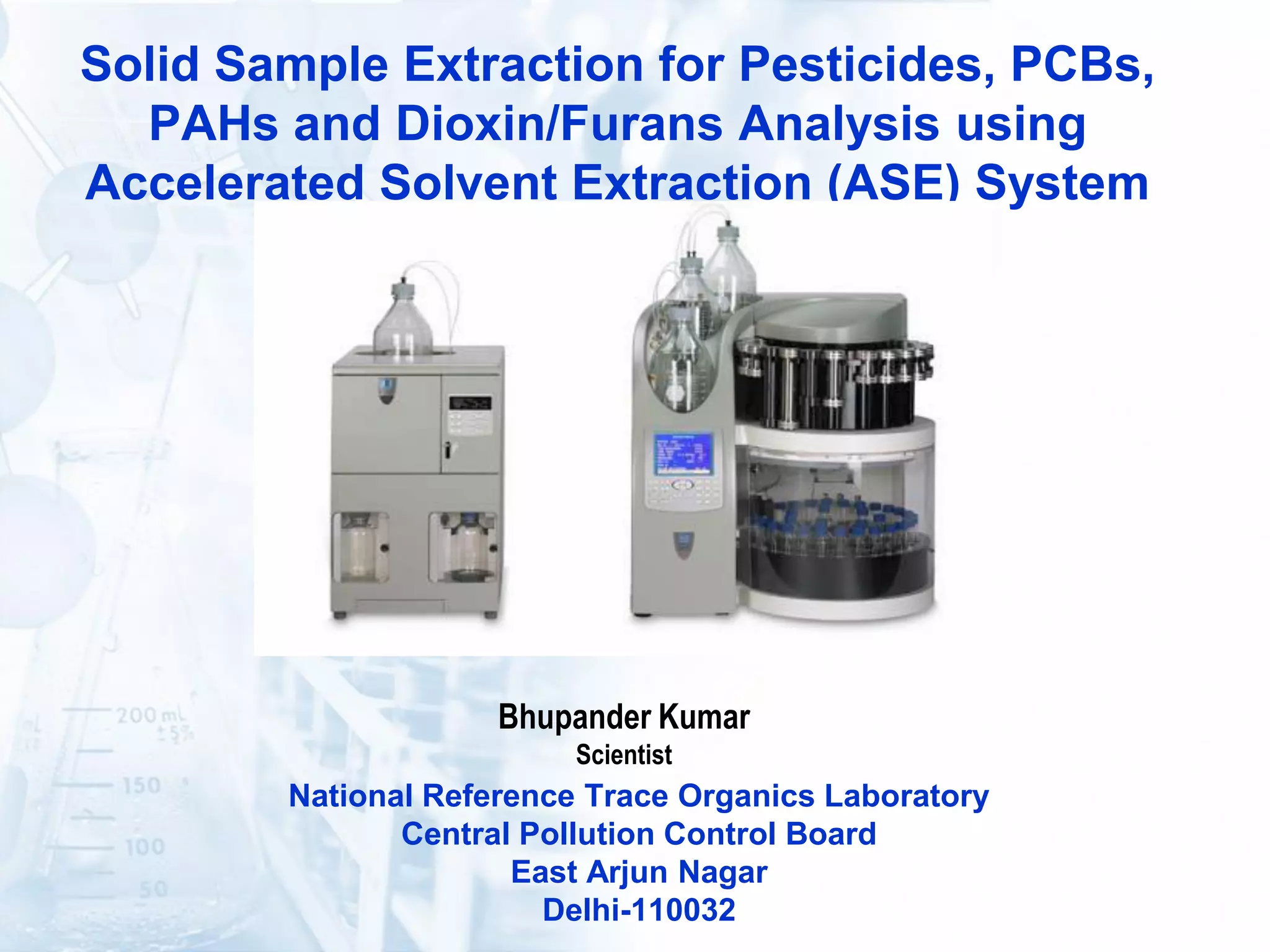 Pressurized accelerated extraction of pollutants | PDF