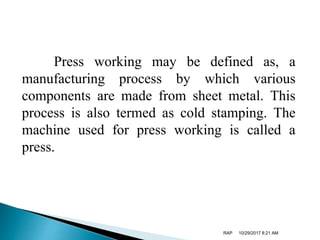 Press work | PPT | Free Download