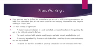 Press work operations(Metal Sheet Operations) | PPTX