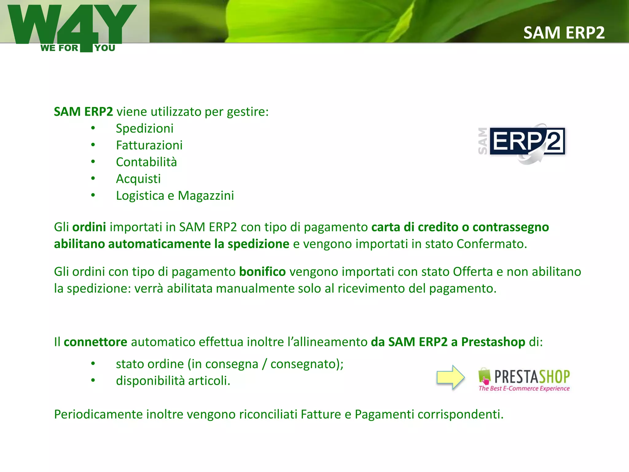 Prestashop - ERP2 integrazione | PPT