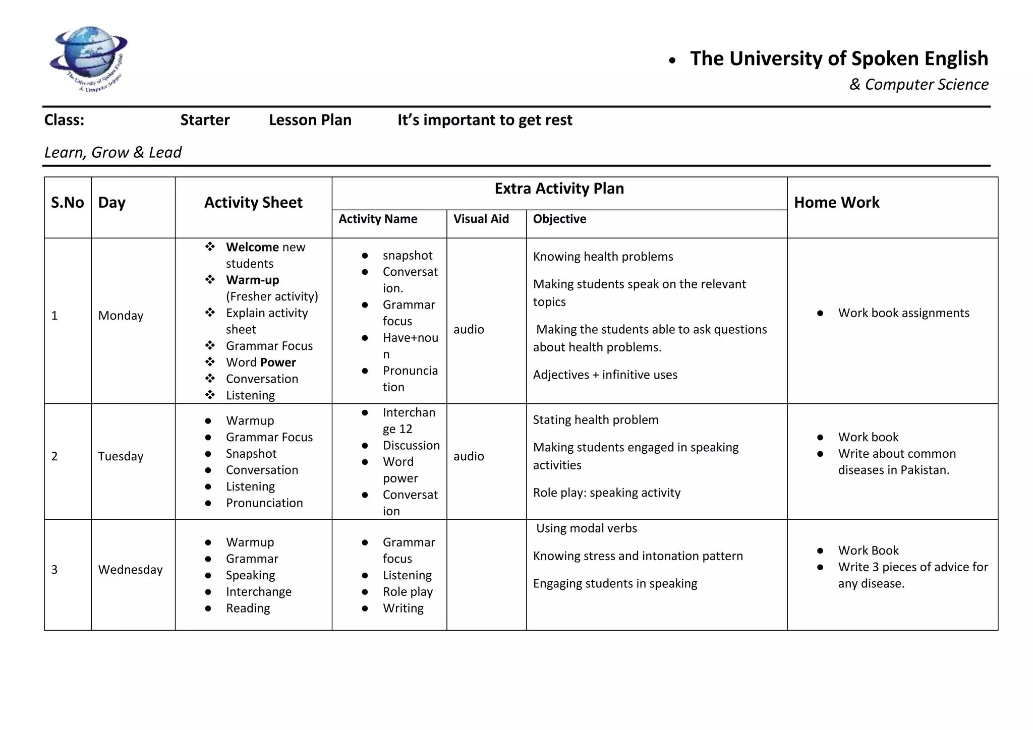 pre Starter week 12 lesson plan by faizullah.docx