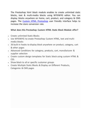Prestashop html block | PDF