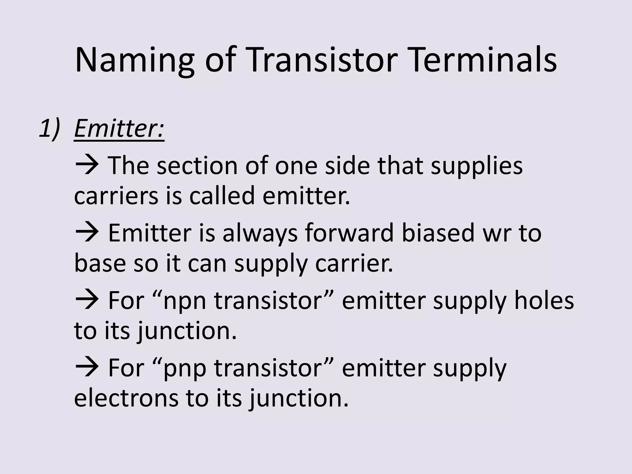 Presentation on bipolar junction transistor | PPTX