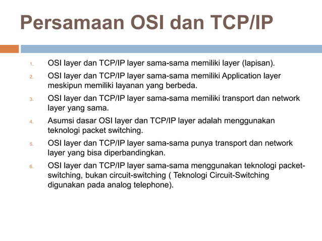 Prestation OSI Layer dan TCP IP | PPTX