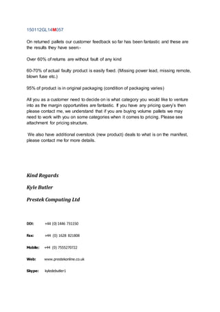Prestek Computing Ltd | DOCX