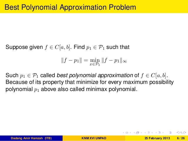 Best Polynomial Approximation