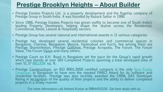 Prestige Brooklyn Heights in Bangalore | PPT